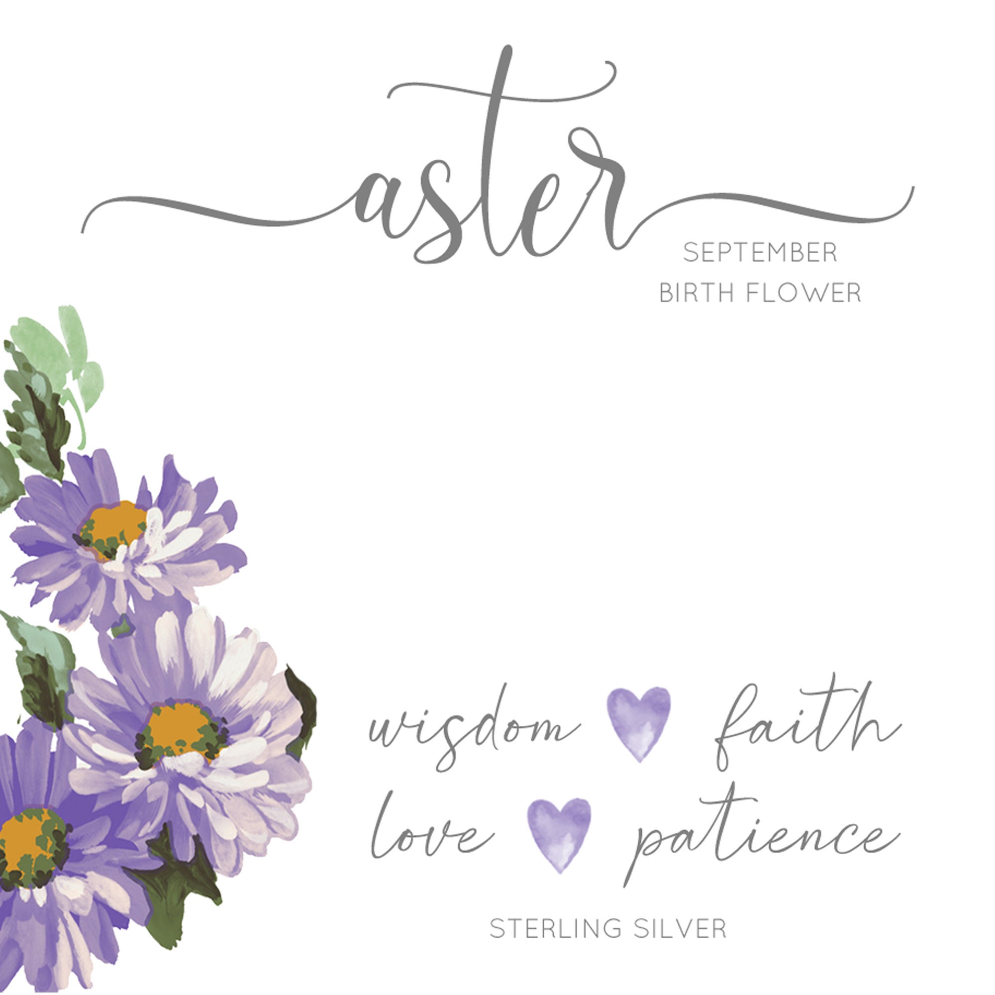 September Birth Flower Aster Necklace and Earrings Set | Sterling ...