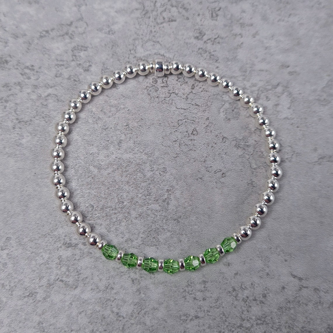 August Birthstone Bracelet | Peridot August Birthstone | Sterling ...