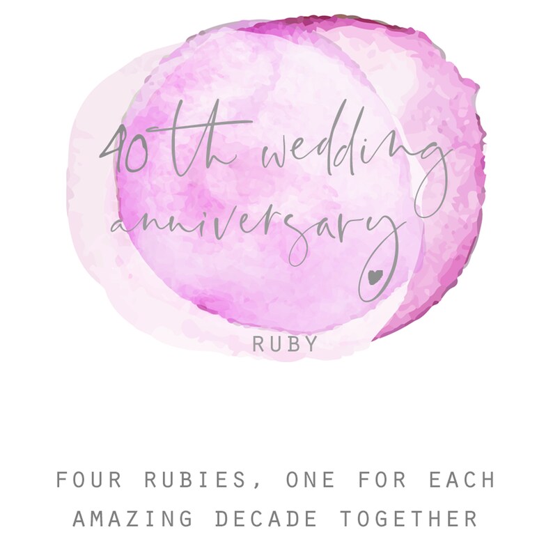 40th Wedding Anniversary Ruby Ruby Wedding Anniversary 40 | Etsy