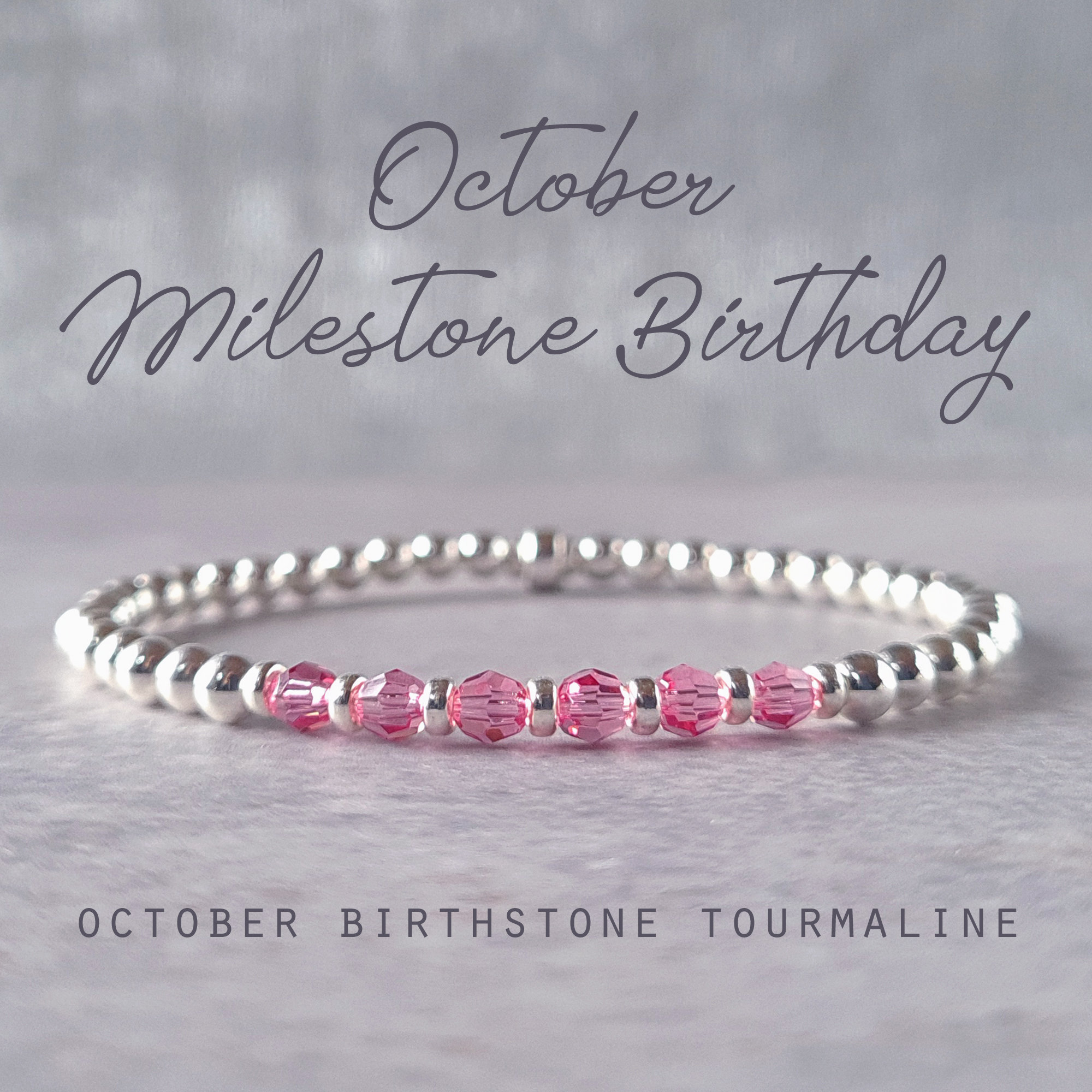 October Milestone Birthday Bracelet - Etsy UK