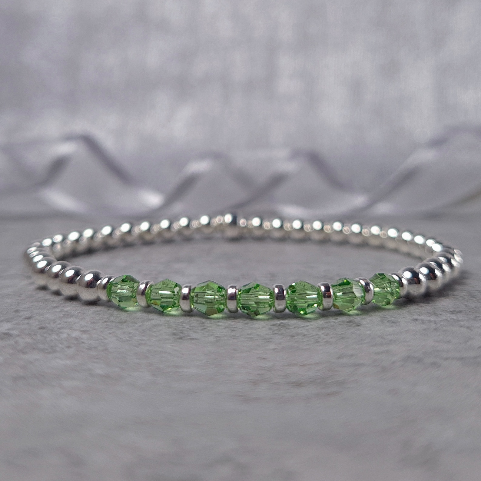 August Birthstone Bracelet | Peridot August Birthstone | Sterling ...