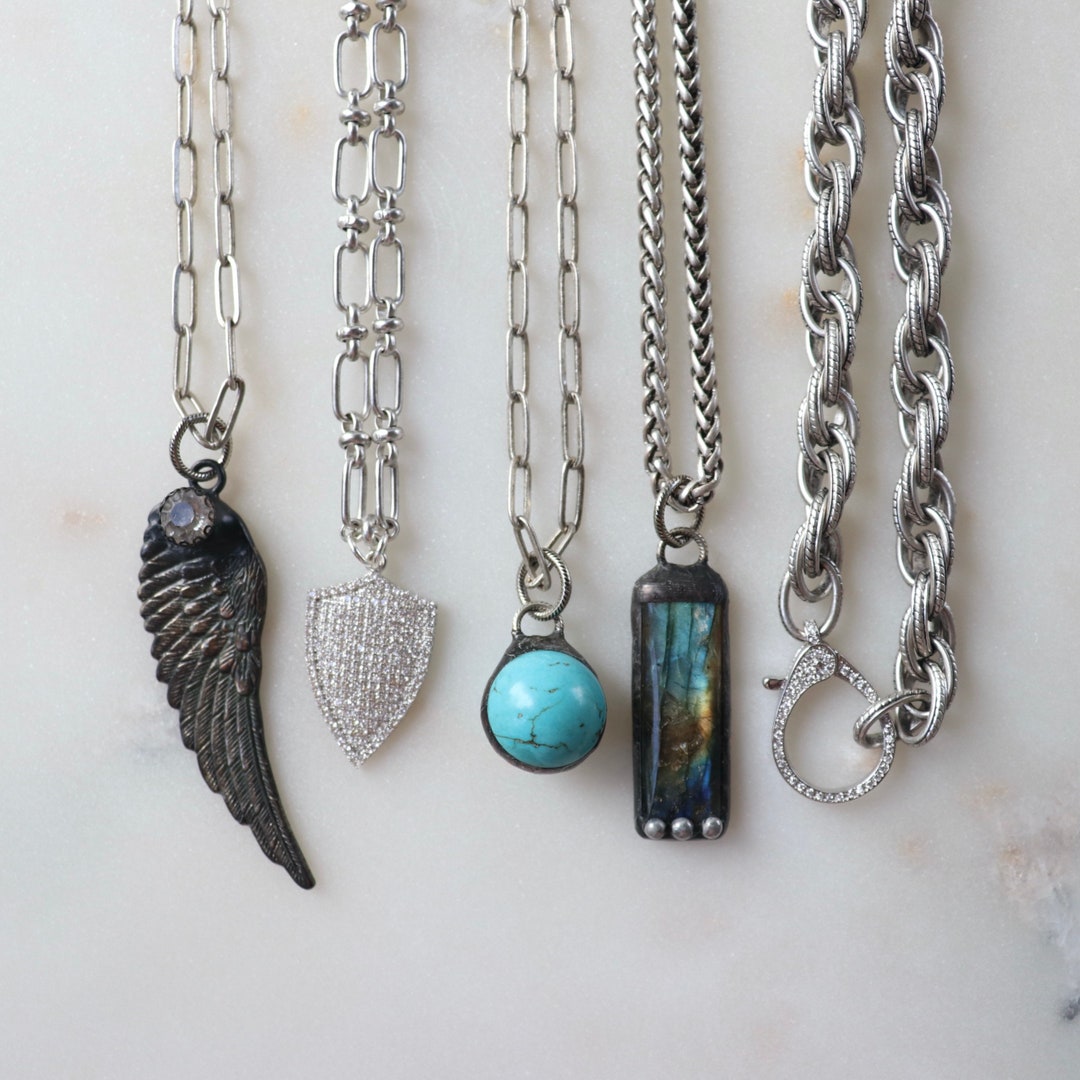 Silver Layers, Silver Necklaces With Pendants, Antique Silver Plated ...