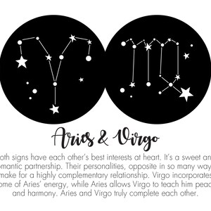 Zodiac Constellation Couples Print Constellation Wall Art Custom ...