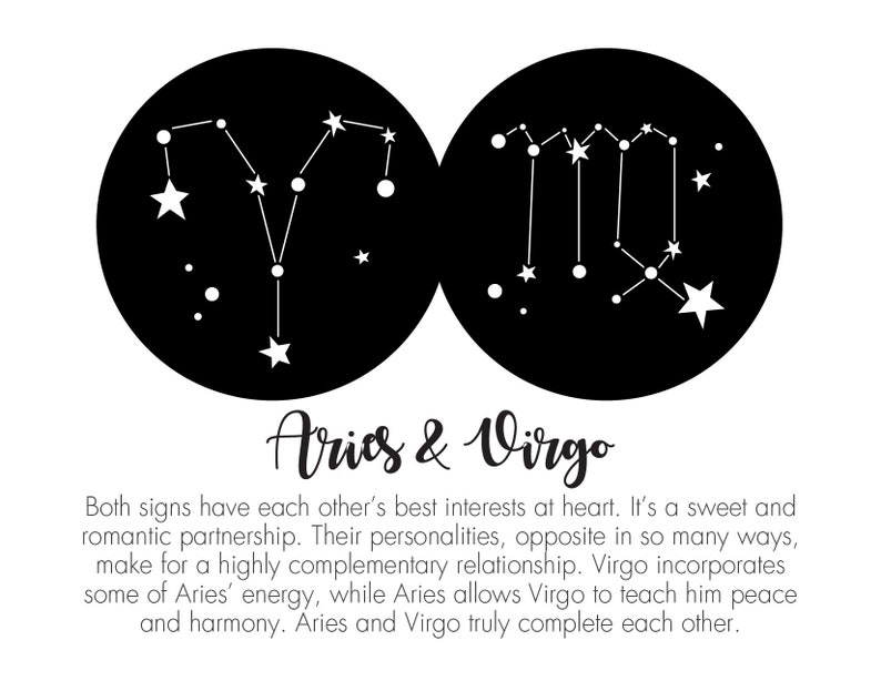 Zodiac Constellation Couples Print Constellation Wall Art Custom ...