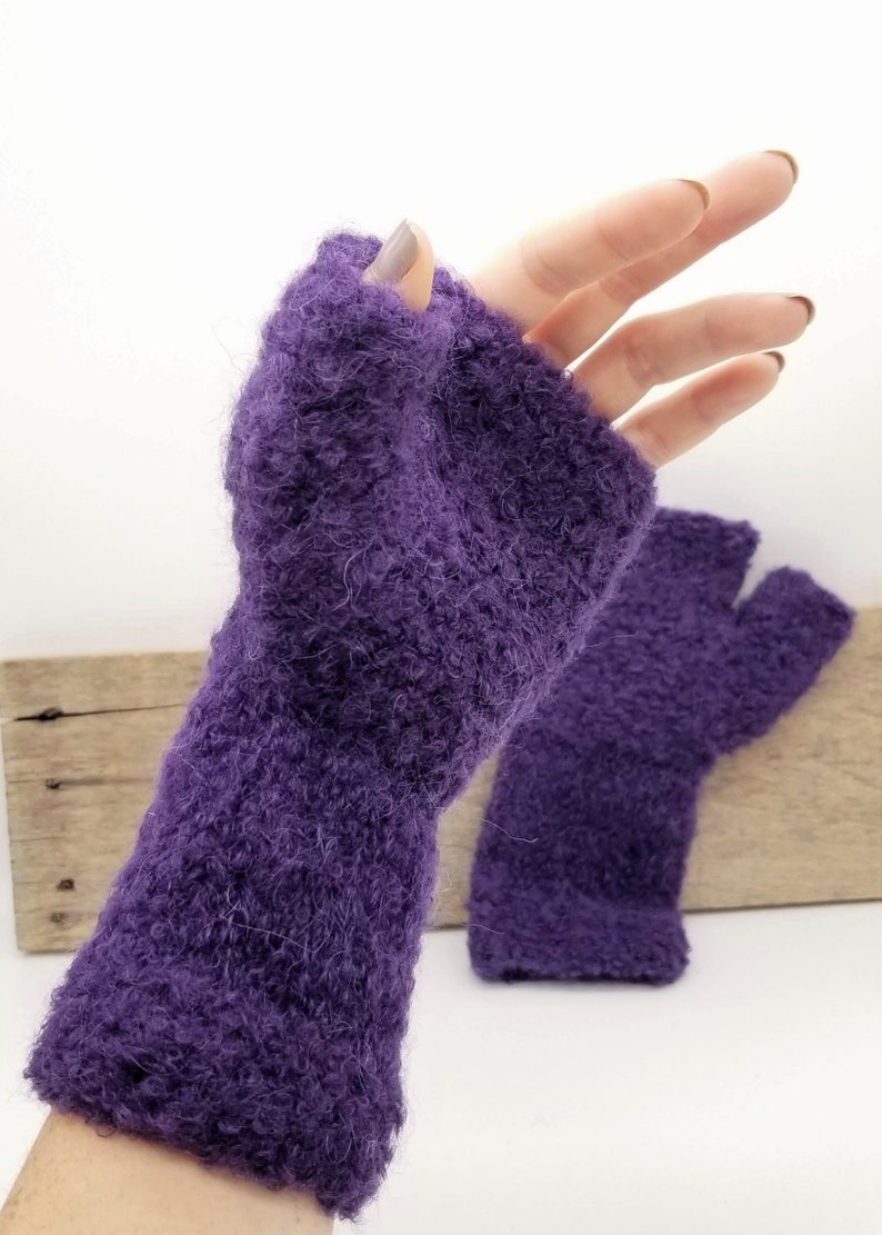 Fuzzy Fingerless Alpaca Gloves - Etsy