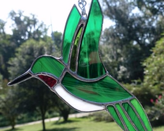 Stained Glass Ruby Throated Hummingbird - Etsy