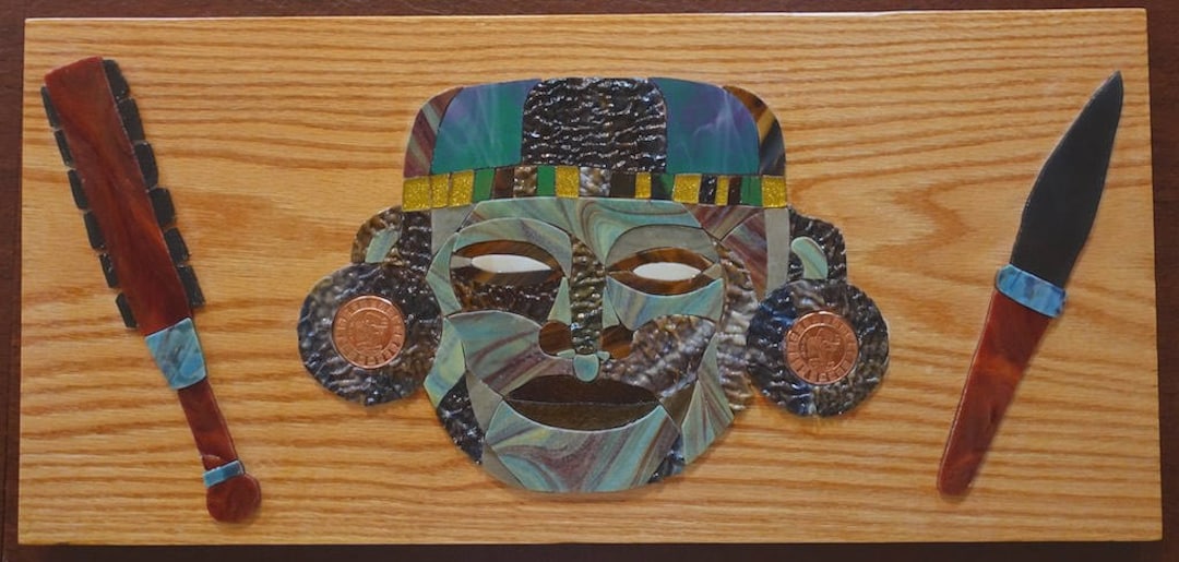 Aztec With Weapons Stained Glass - Etsy