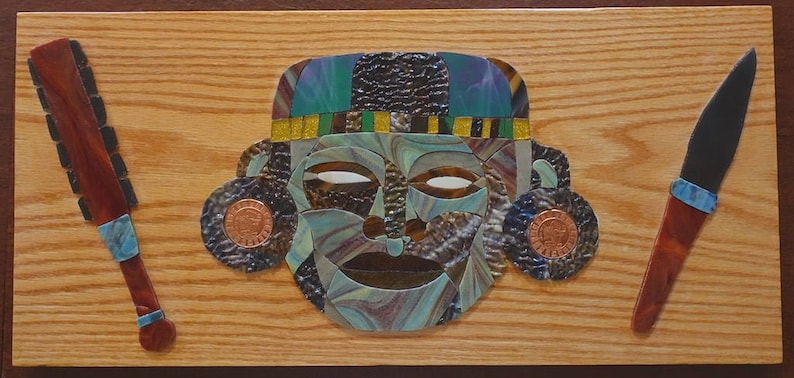 Aztec With Weapons Stained Glass - Etsy Canada