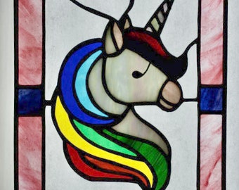 Unicorn Stained Glass Pattern - Etsy