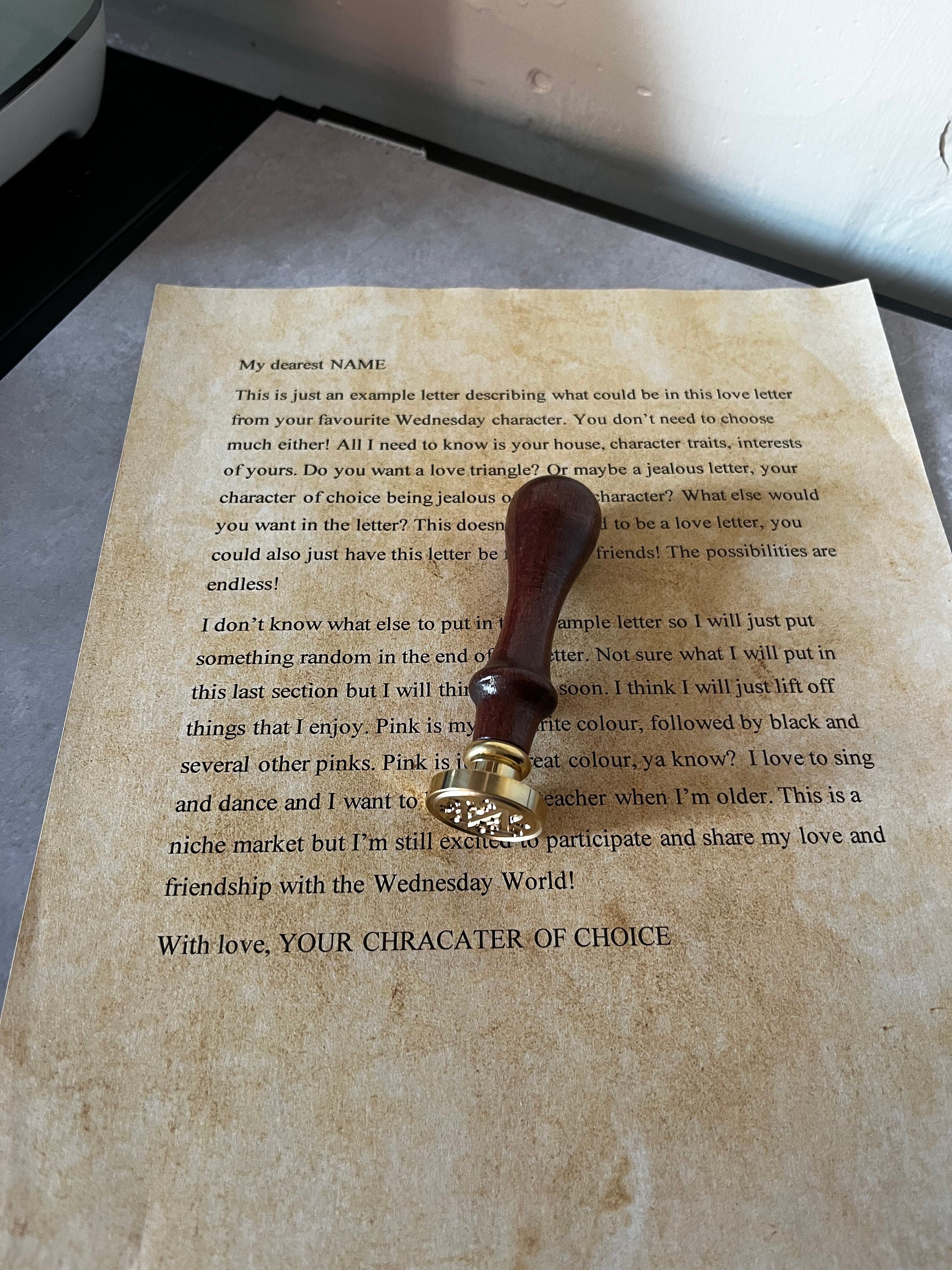 Custom Handmade Wednesday Addams Personalised Letter - Etsy