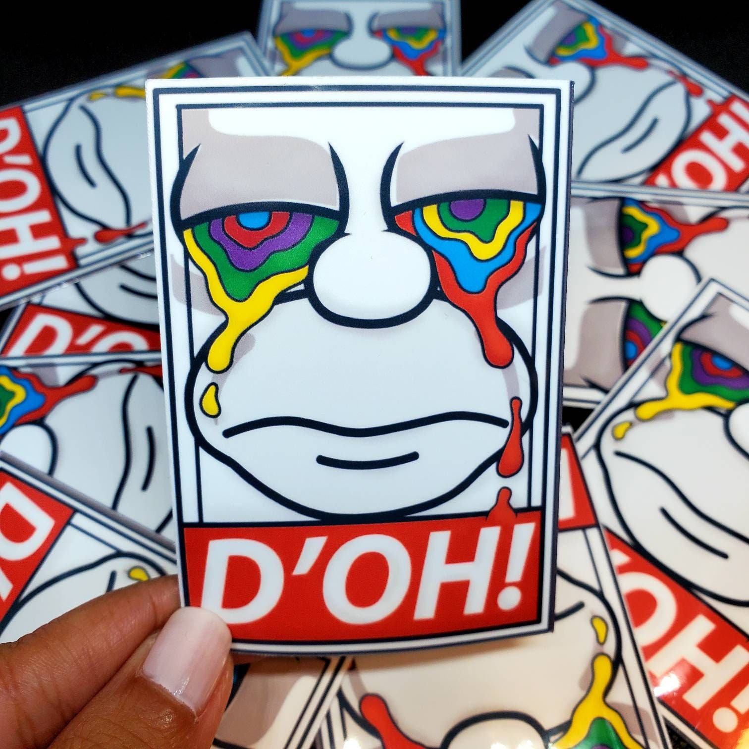 Psychedelic Homer D'oh Simpson Sticker Trippy Sticker Simpsons Cartoon ...