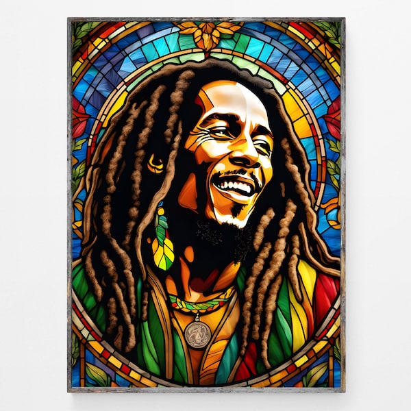 Bob Marley Stain Glass - Etsy