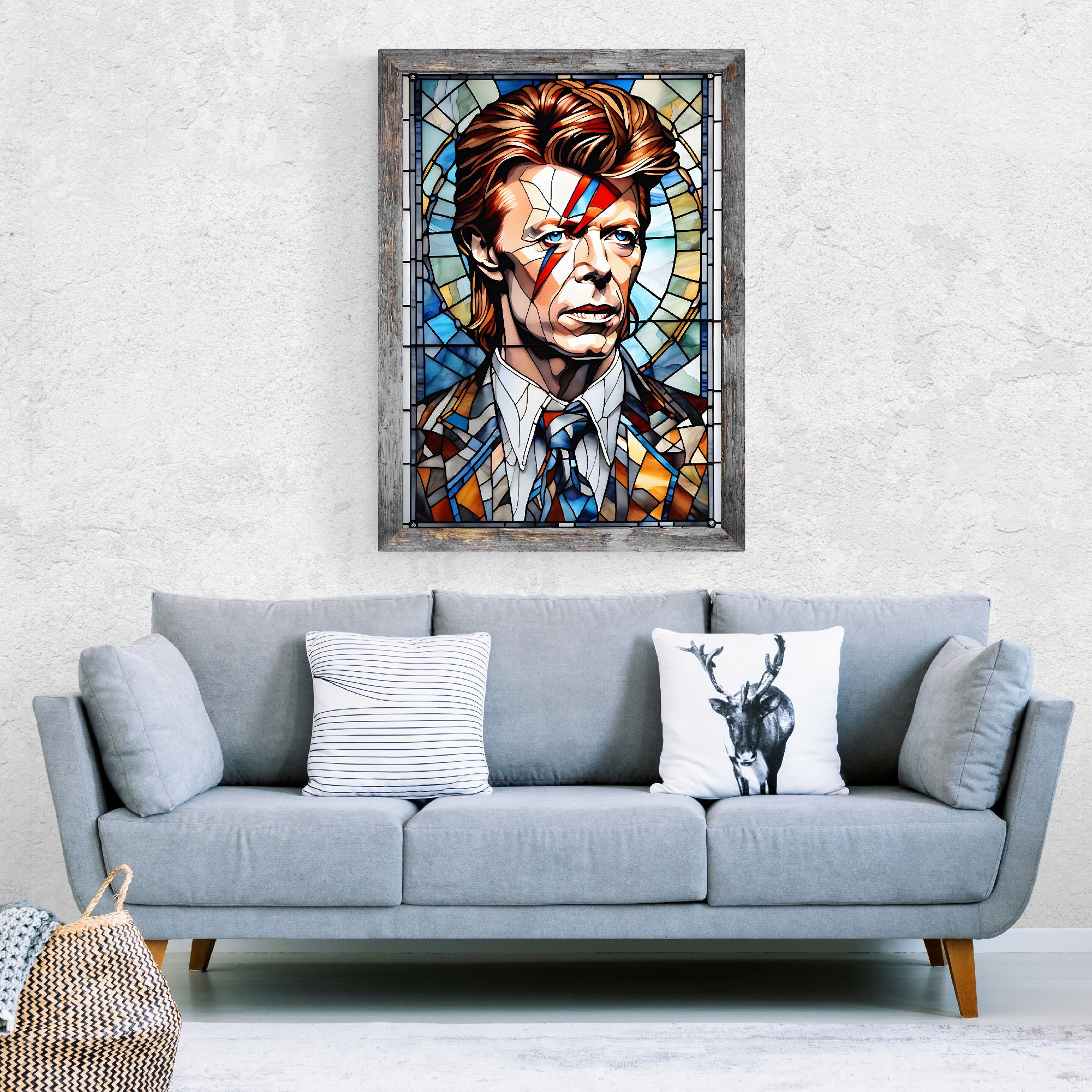 David Bowie Poster Stained Glass Cool Gift Wall Art Home Decor Art ...