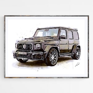 Watercolor Mercedes G Brabus, Art Print Poster, Awesome Gift for the ...