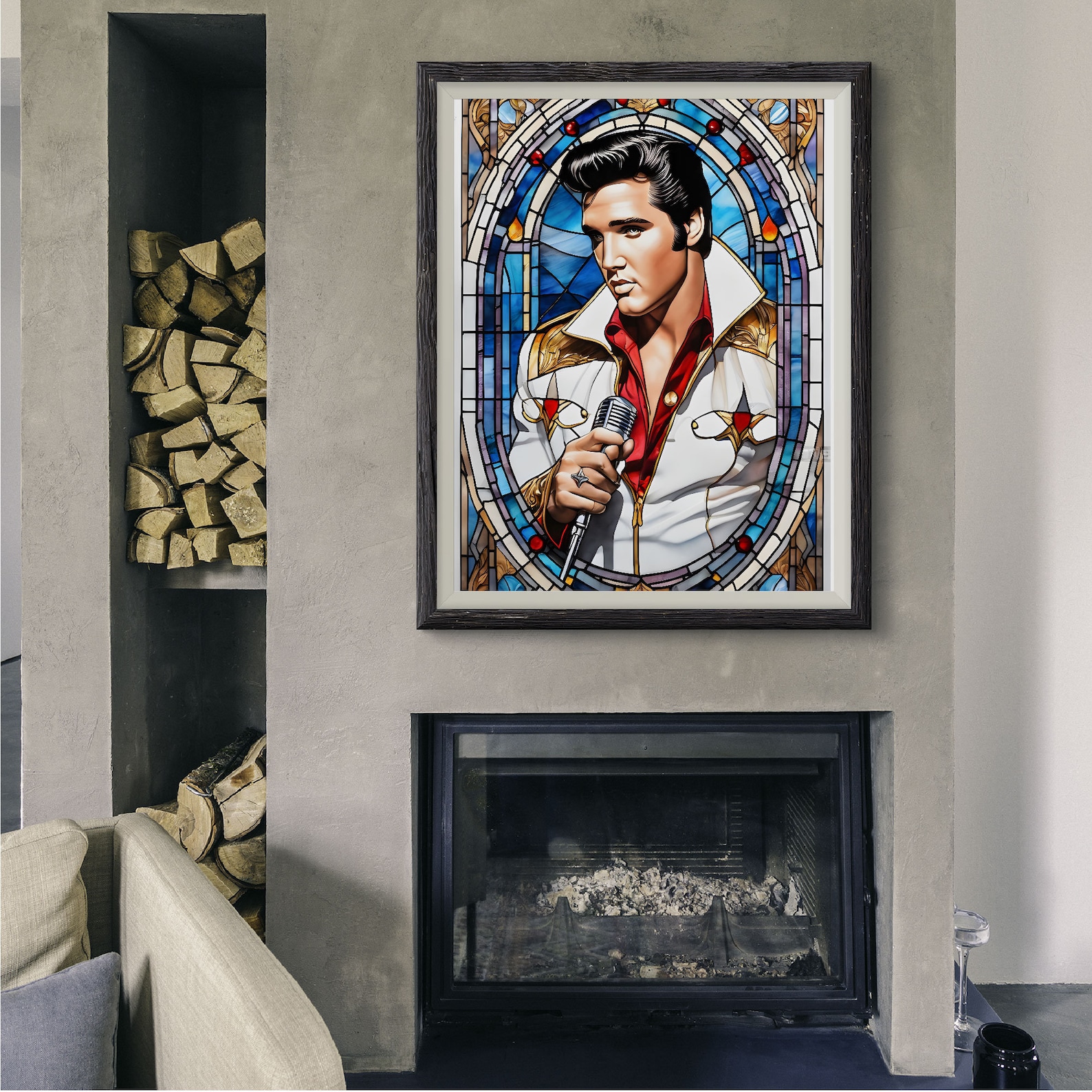 Elvis Presley Poster Stained Glass Cool Gift Wall Art Home Decor Art ...