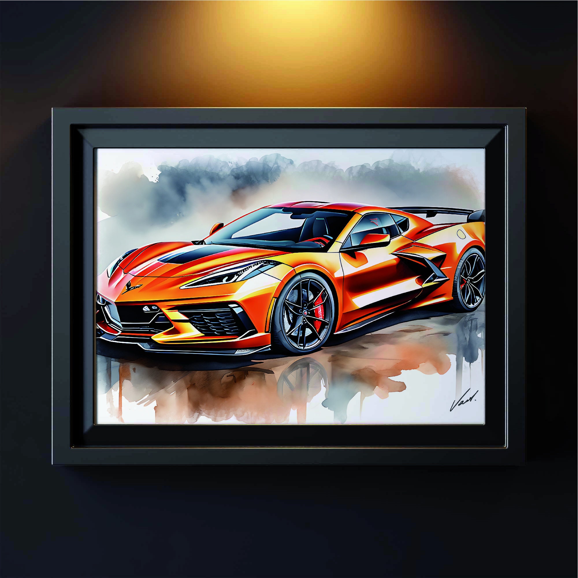 Chevrolet Corvette C8 Art Print Poster Best Gift Supercar Sport Car Art ...