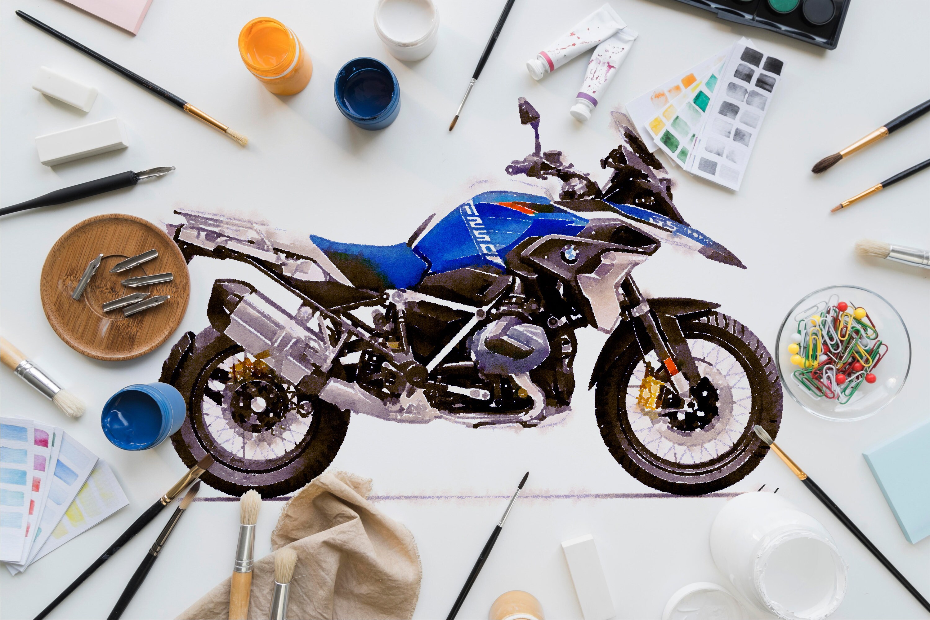 Watercolor BMW R1250GS Trophy Motorcycle Art Print Poster - Etsy