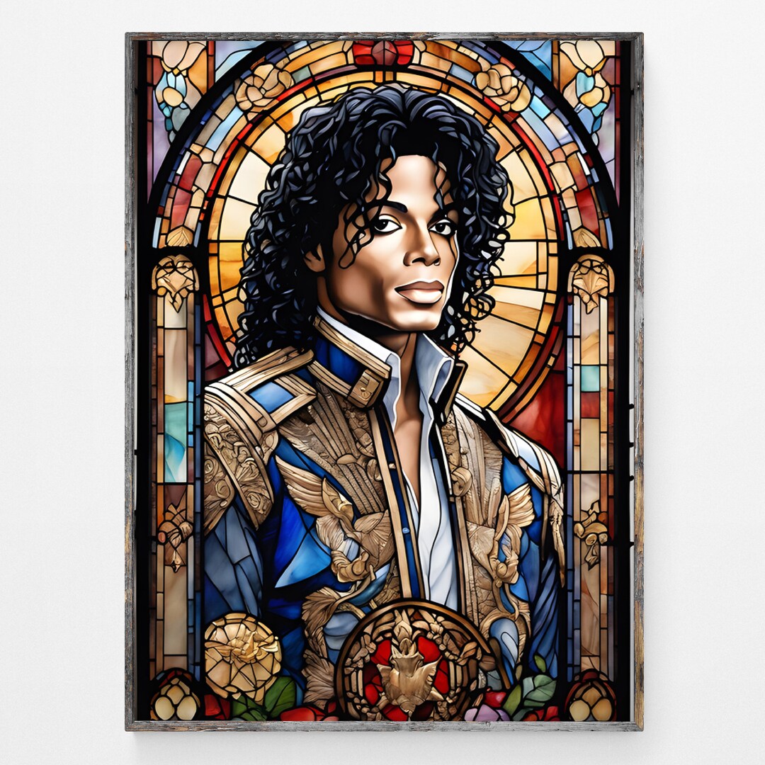 Michael Jackson Musician Poster Stained Glass Cool Gift Wall Art Home ...