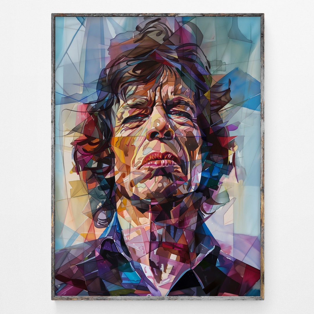 Mick Jagger Musician Poster Stained Glass Cool Gift Wall Art Home Decor ...