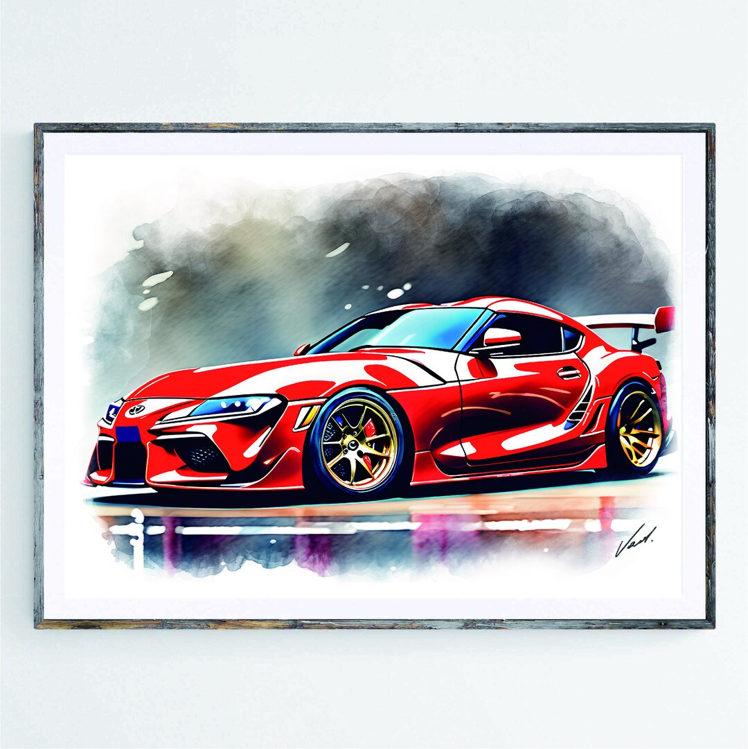 Toyota Supra Art Print Poster Best Gift Supercar Sport Car Art Work ...