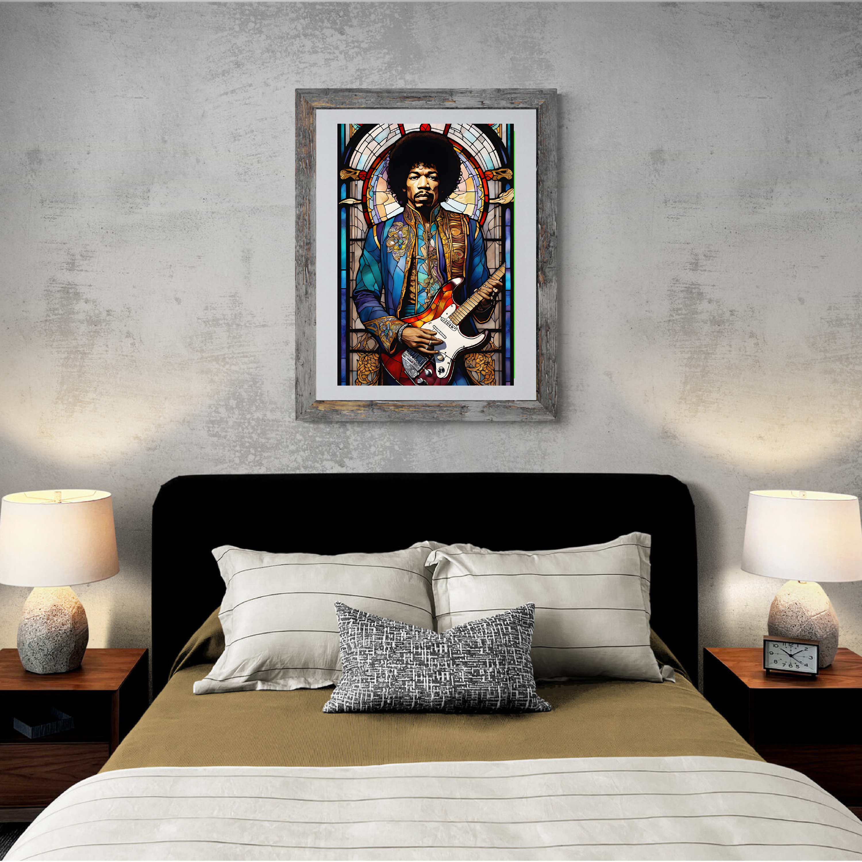 Jimi Hendrix Musician Poster Stained Glass Cool Gift Wall Art Home ...