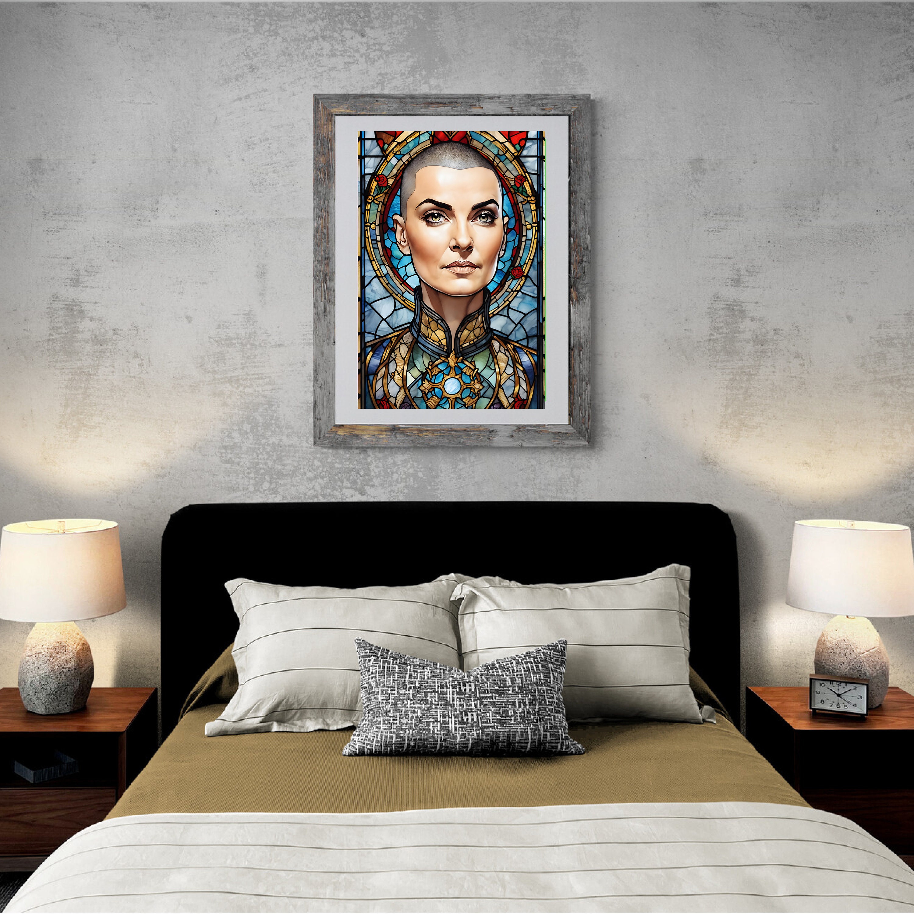 Sinead O'connor Musician Poster Stained Glass Cool Gift Wall Art Home ...