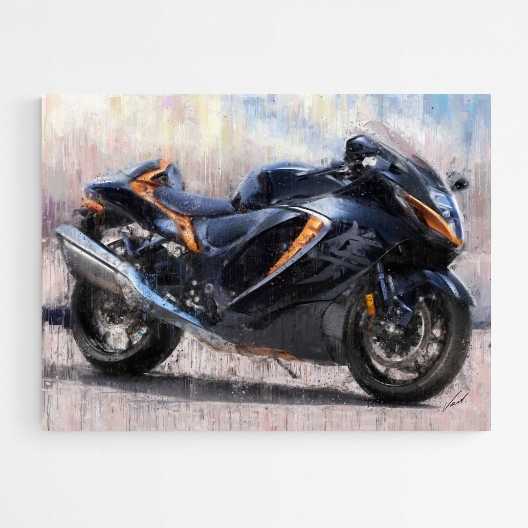 Sportbike SUZUKI Hayabusa Motorcycle - Original Artwork by Vart - Etsy