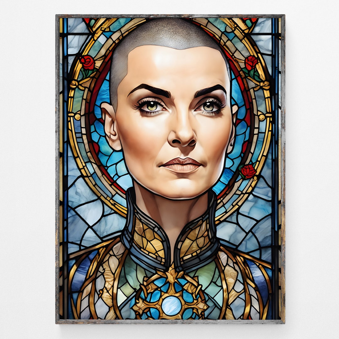 Sinead O'connor Musician Poster Stained Glass Cool Gift Wall Art Home ...