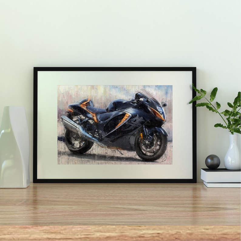 SUZUKI Hayabusa Motorcycle, Art Print Poster, Awesome Gift for a ...