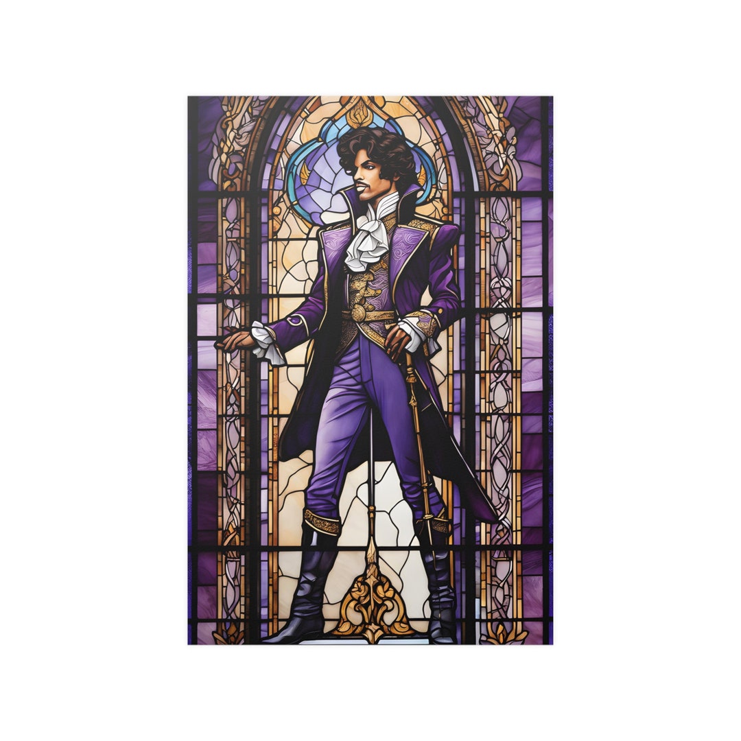 Prince Musician Poster Stained Glass Cool Gift Wall Art Home Decor Art ...