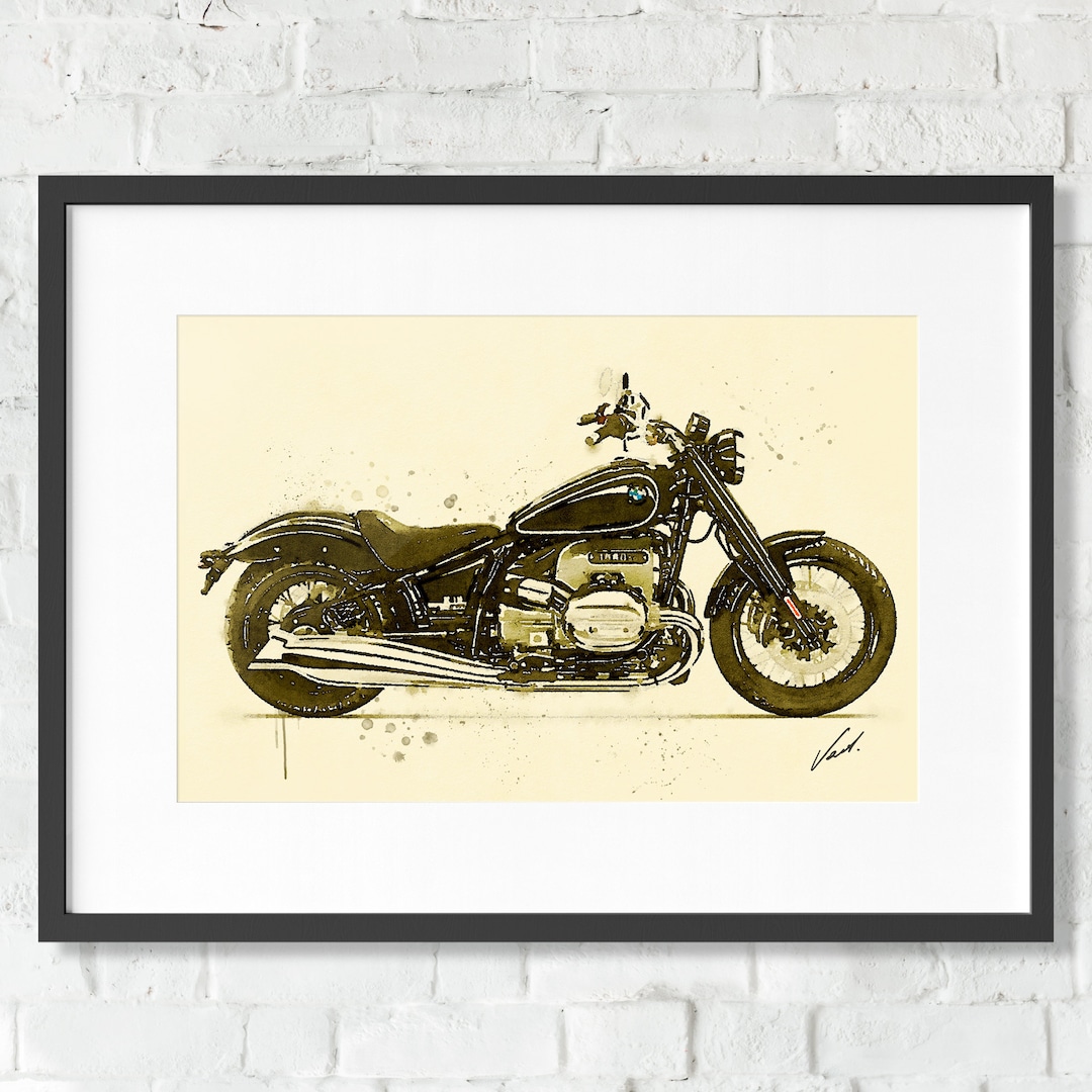 Watercolor BMW R18 Motorcycle, Art Print Poster, Awesome Gift for a ...