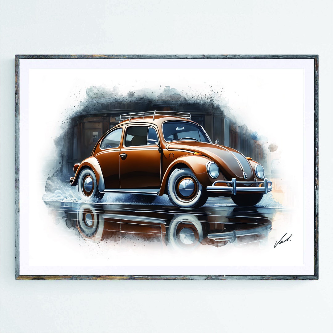 Volkswagen Beetle Art Print Poster Best Gift Supercar Sport Car Art ...