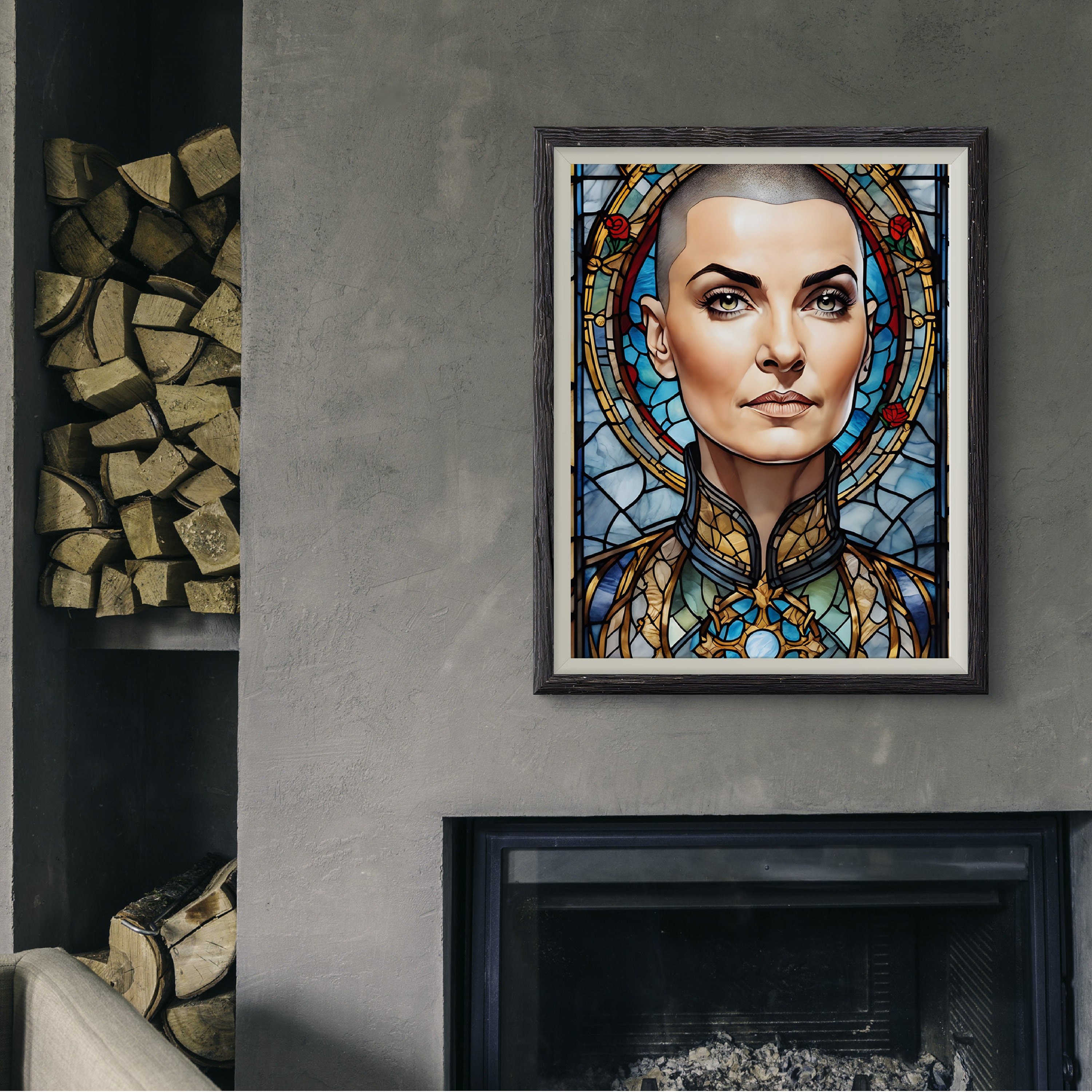 Sinead O'connor Musician Poster Stained Glass Cool Gift Wall Art Home ...