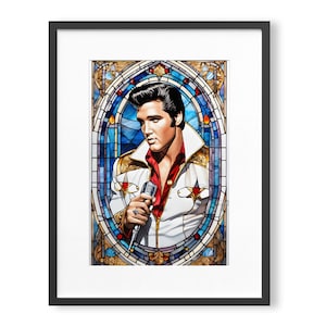 Elvis Presley Poster Stained Glass Cool Gift Wall Art Home Decor Art ...