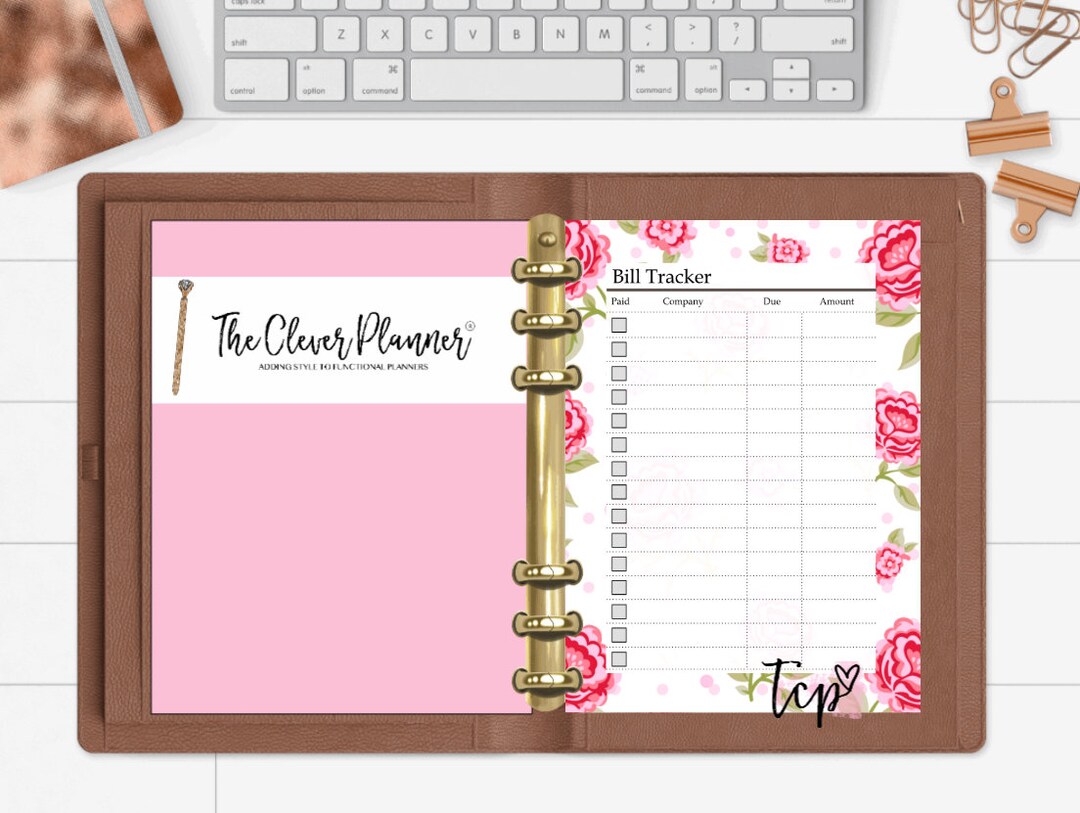 PRINTED Bill Tracker Planner Insert Refills for Your Pm Mm Gm Agenda ...