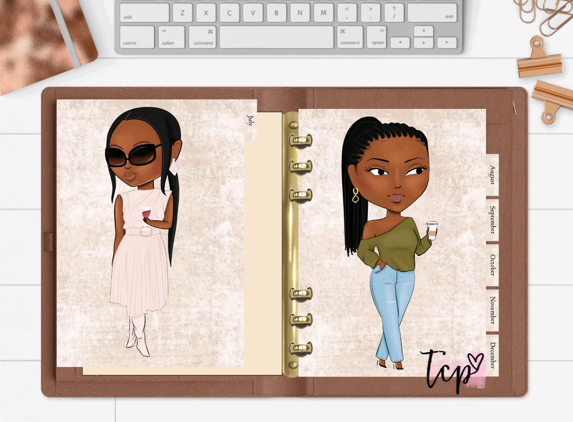 African American 12 Month Planner Tab Divider Set for Your Pm - Etsy