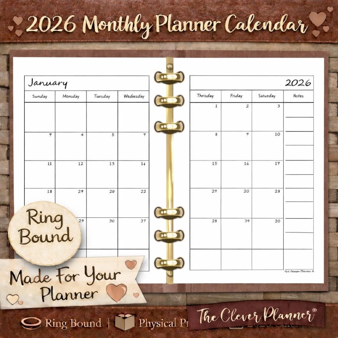 Monthly Calendar Printed Separated Month by Month Made for Planner ...