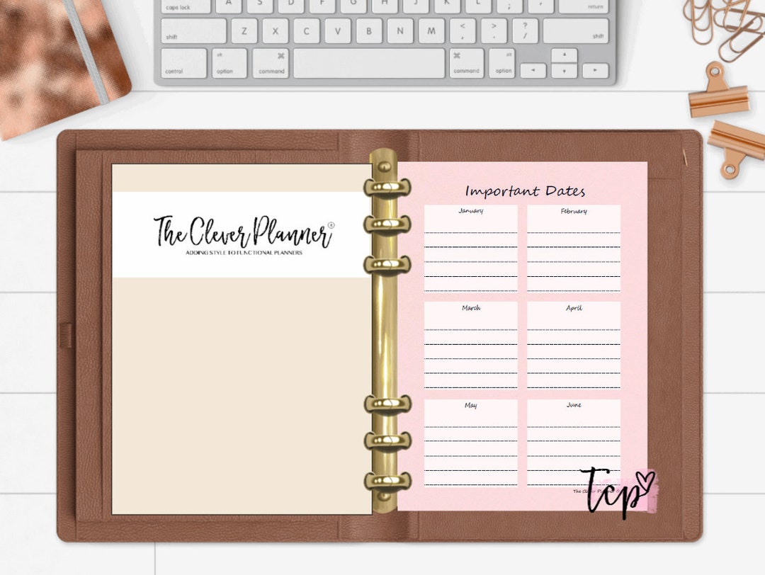 Important Dates Printed Planner Pages for Your Pm Mm Gm Agenda ...