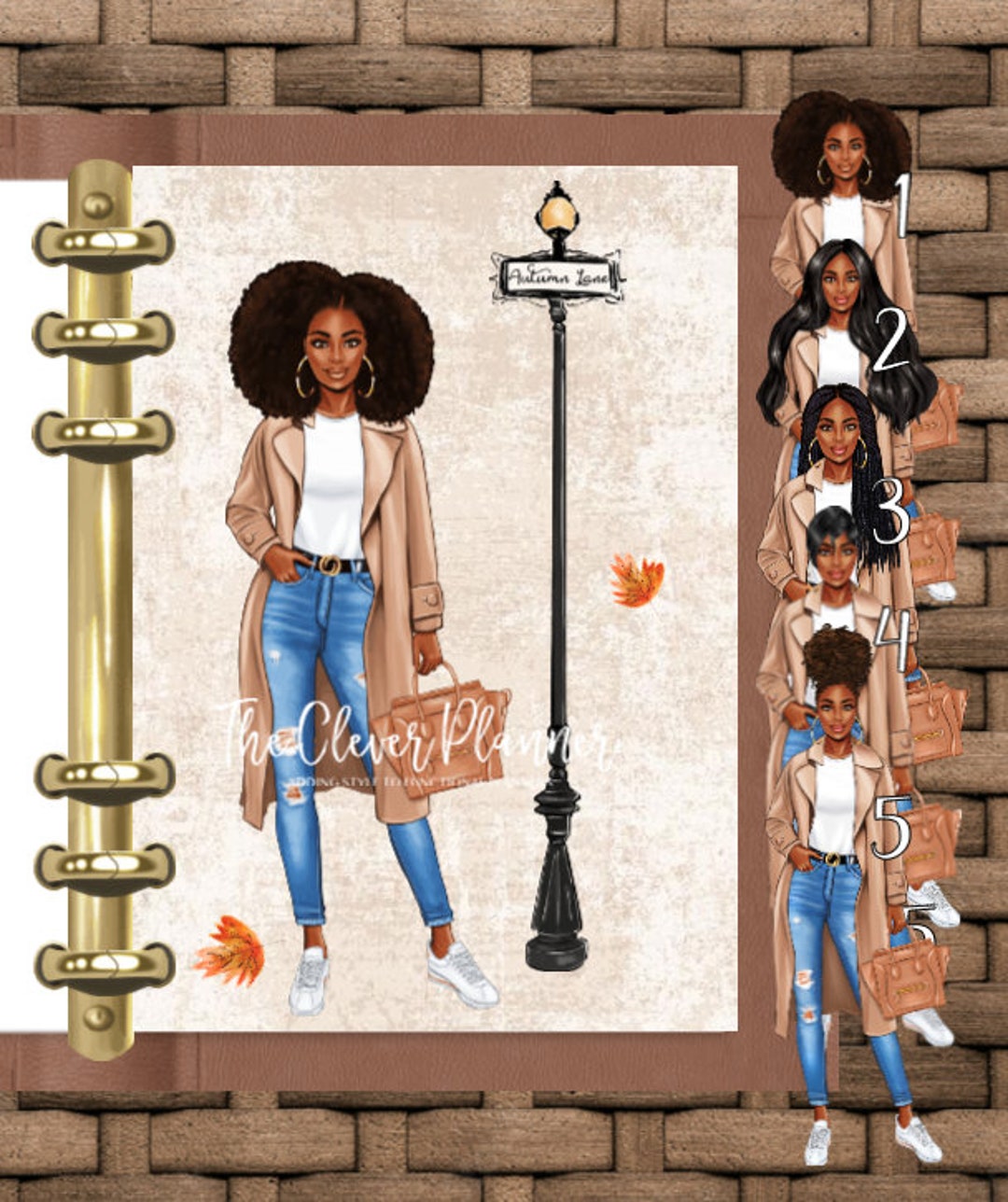 African American Planner Dashboard for Your Pm Mm Gm Agendas, Personal ...