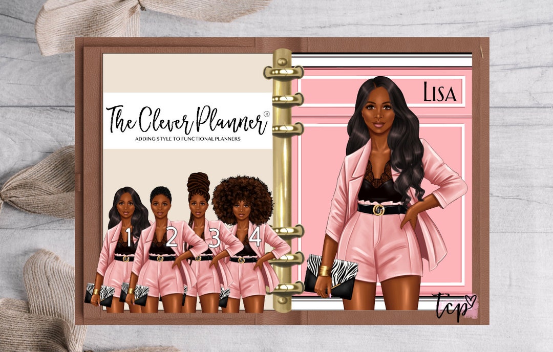 African American Girl Boss Planner Dashboard for Your Pm Mm Gm Agendas ...