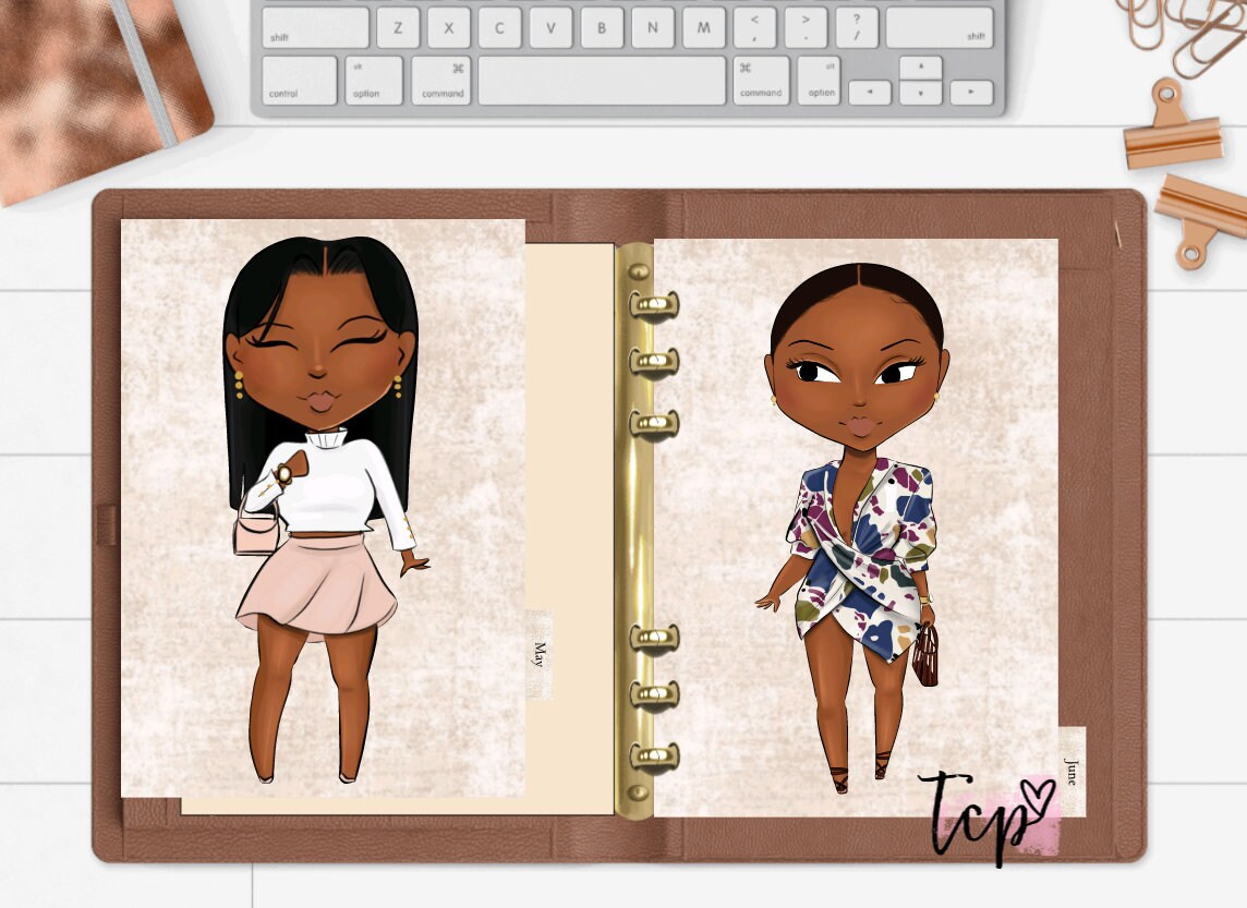 African American 12 Month Planner Tab Divider Set for Your Pm - Etsy