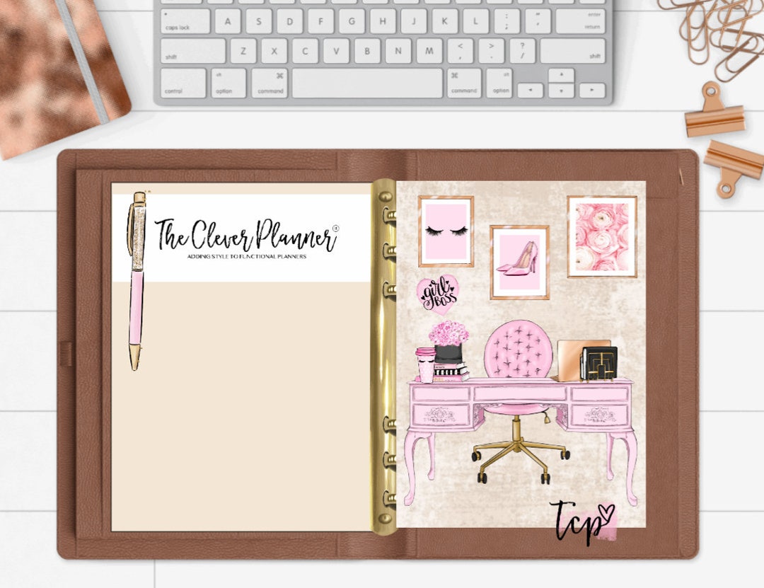 Pretty Pink Office Planner Dashboard for Your Pm Mm Gm - Etsy