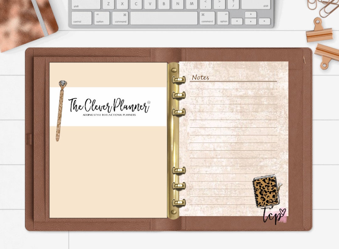 Printed Leopard Notes Planner Pages for Your Agenda PM MM GM, Agenda ...