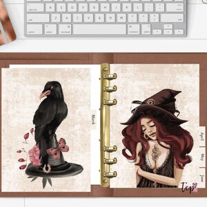 Witch Halloween Planner Divider 12 Month Tab Set for Your Pm Mm Gm ...
