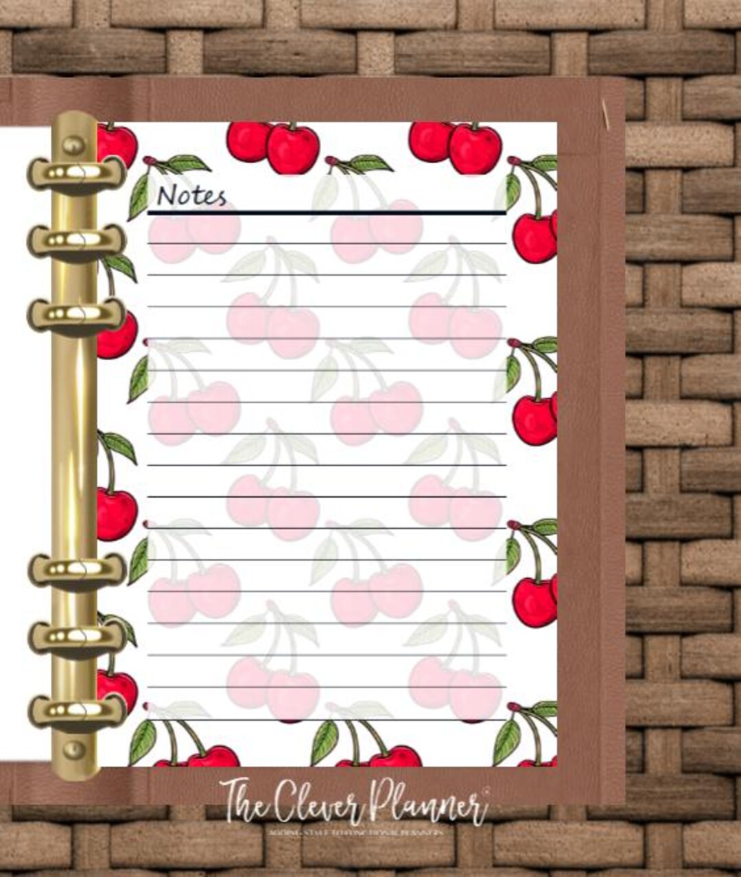 PRINTED Cherry Planner Notes Page Inserts for Your Pm Mm Gm Agenda, A5 ...