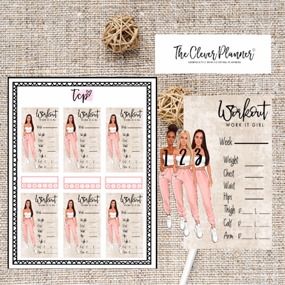 Fitness Body Measurement Planner Stickers | Fitness Tracking Stickers ...