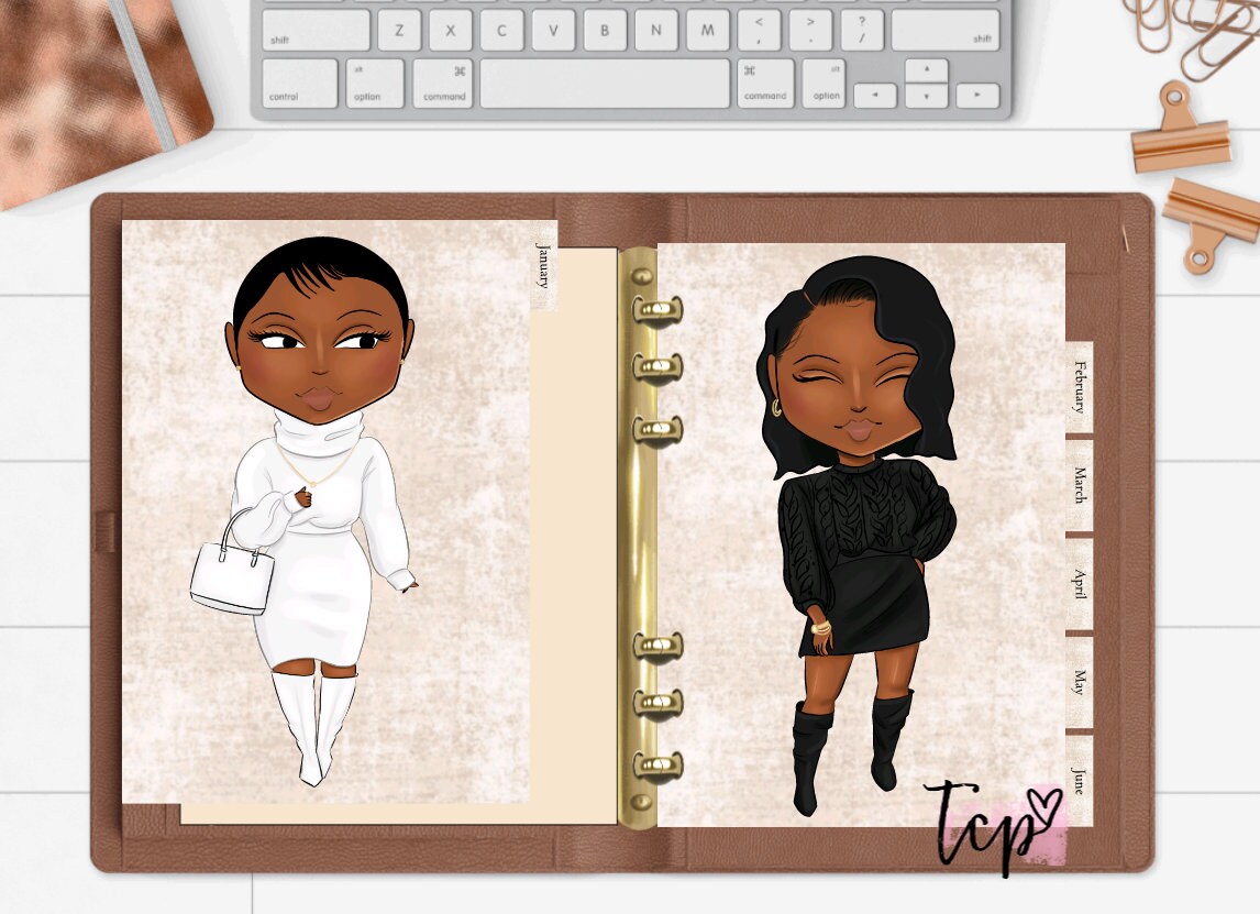 African American 12 Month Planner Tab Divider Set for Your Pm - Etsy