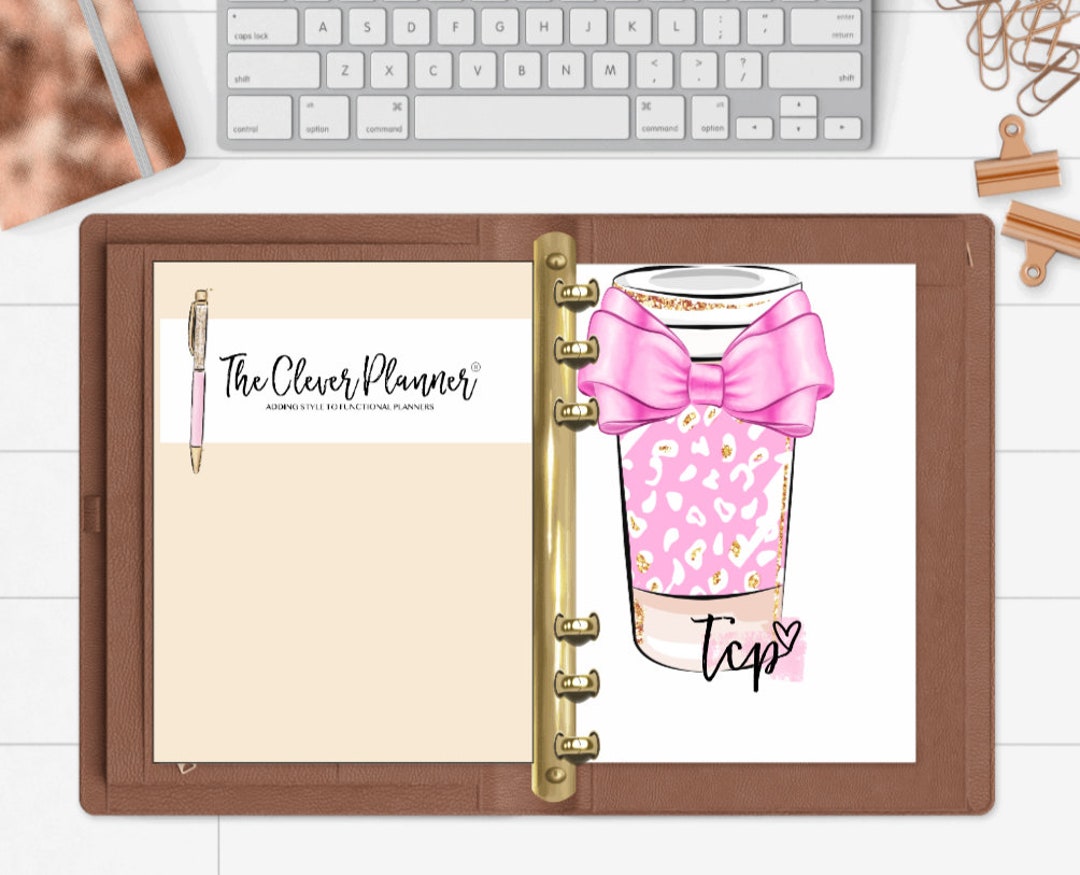 Pink Coffee Planner Page Keeper Bookmark for Your Pm Mm Gm - Etsy