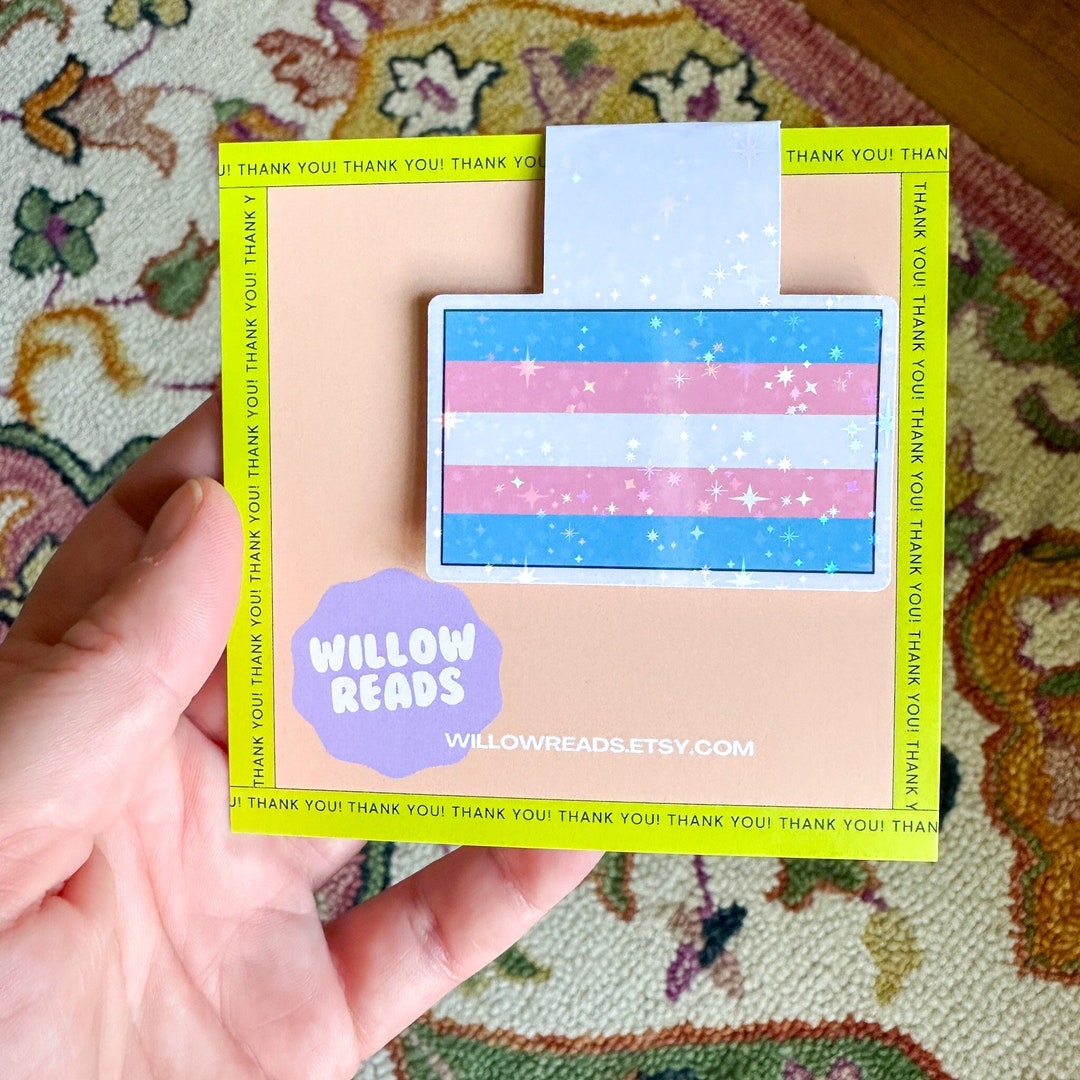 Transgender Pride Flag Magnetic Bookmark With Holographic Laminate ...