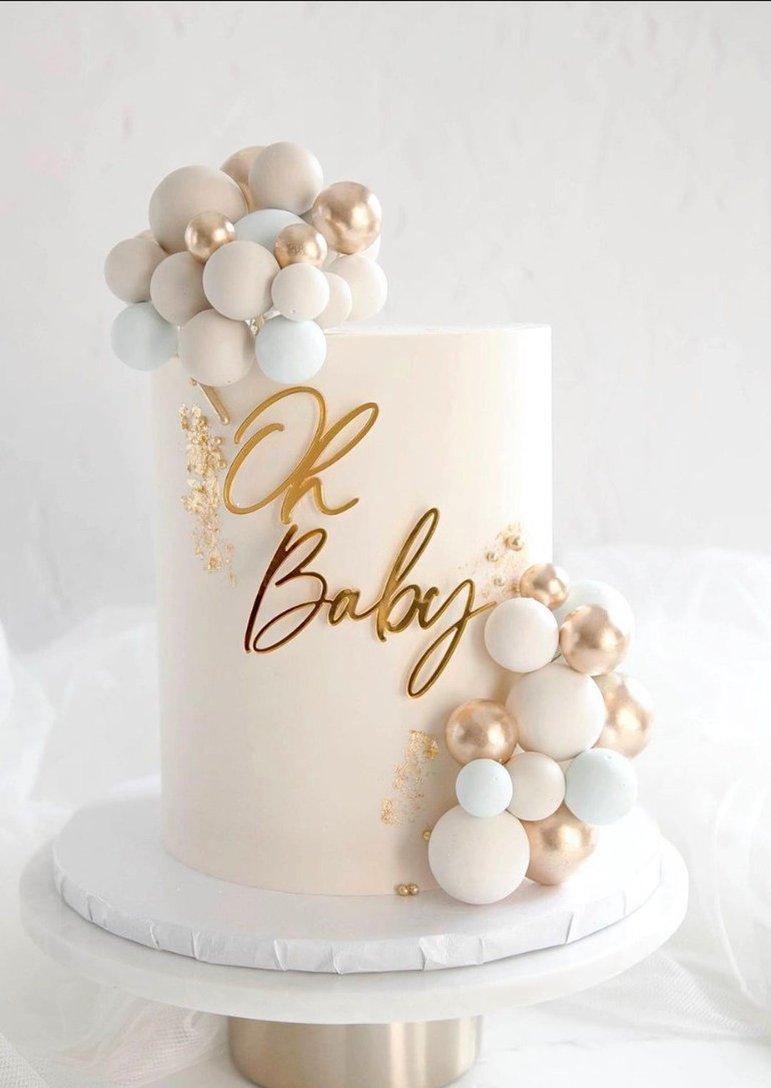 Oh Baby Acrylic Cake Charm, Baby Shower Themed Acrylic, Cursive Text ...